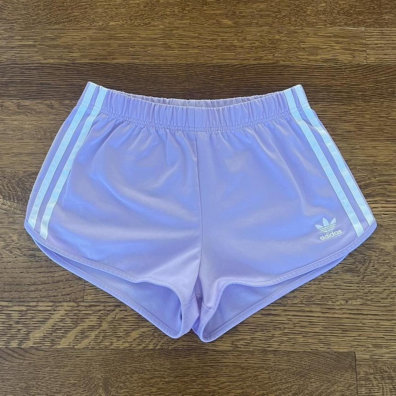 Lavender Adidas booty shorts •labeled US xs... | Depop