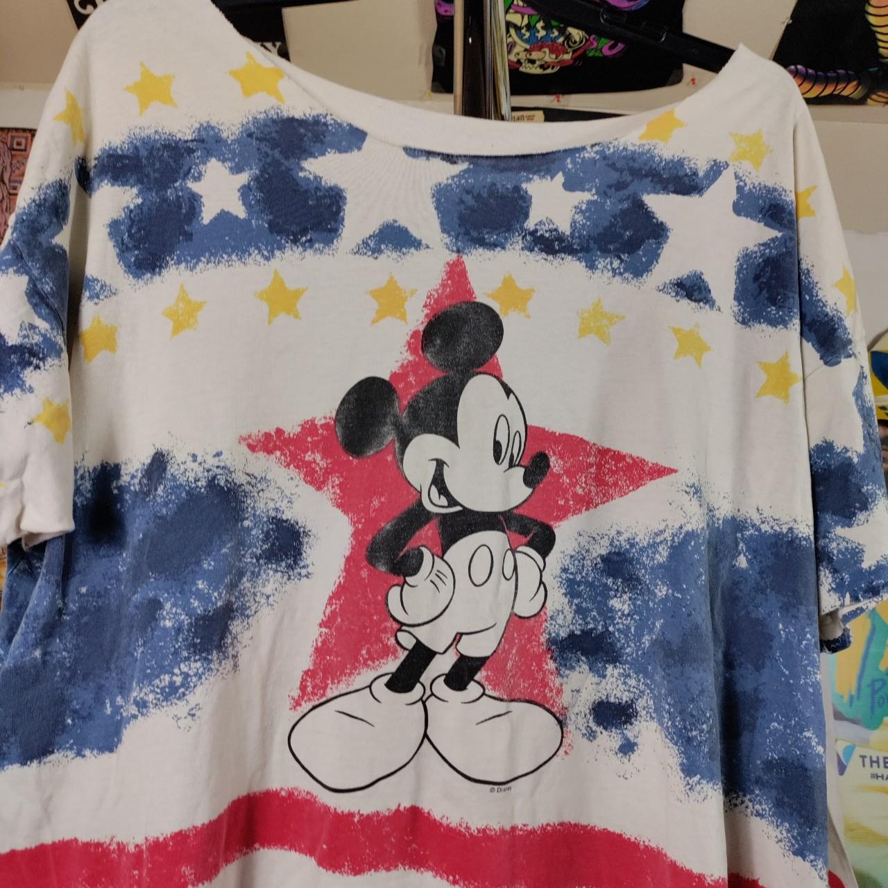 Mickey aop singled stich shirt Star aop deign... | Depop