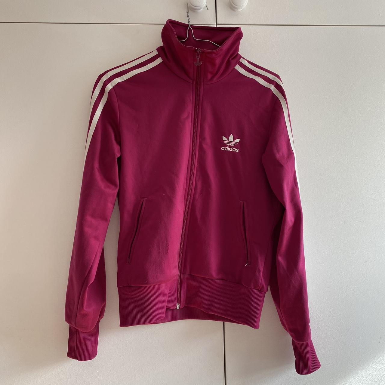 HOT PINK (not red) ADIDAS ZIP UP TRACKSUIT JACKET -... - Depop