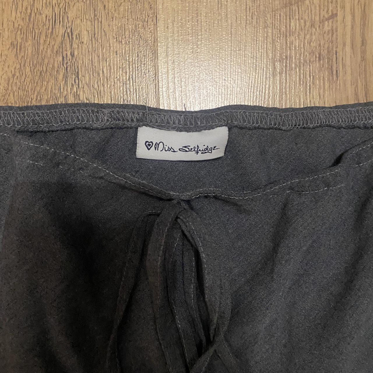 maxi grey vintage miss selfridge skirt bow tie flared | Depop