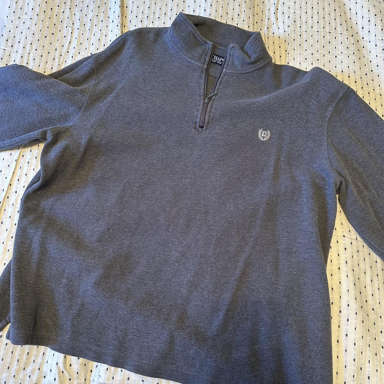Chaps by Ralph Lauren - Charcoal Grey 3/4 Zip fleece... - Depop