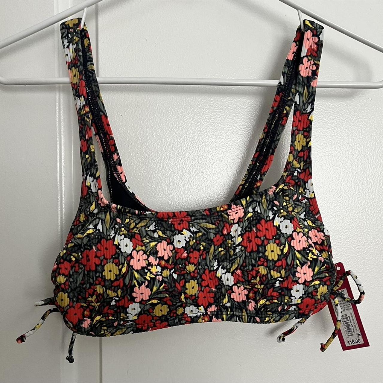 Target Swim Top 🖤 multi colored 🖤 open tied sides 🖤... - Depop