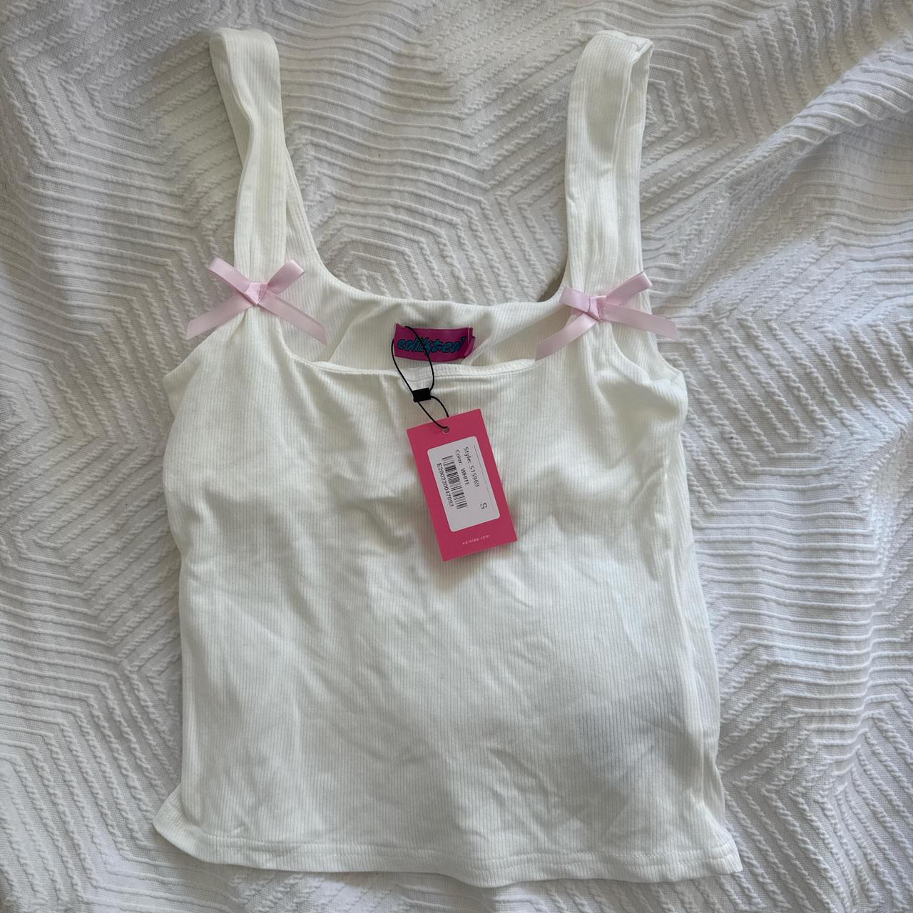 Edikted tank with pink bows fits S/M NEW WITH TAG | Depop