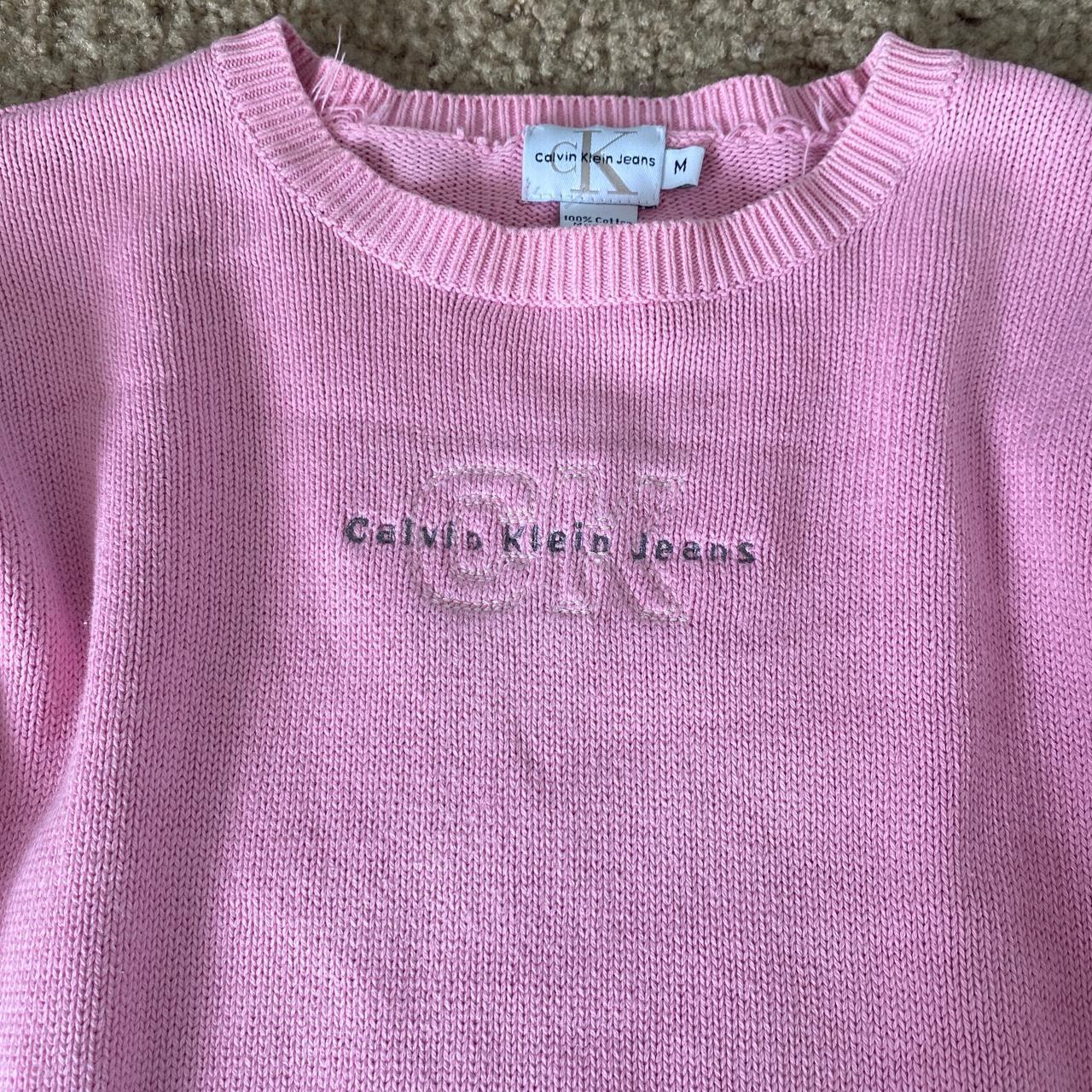 Pink Calvin Klein sweater. Fits like a small - Depop