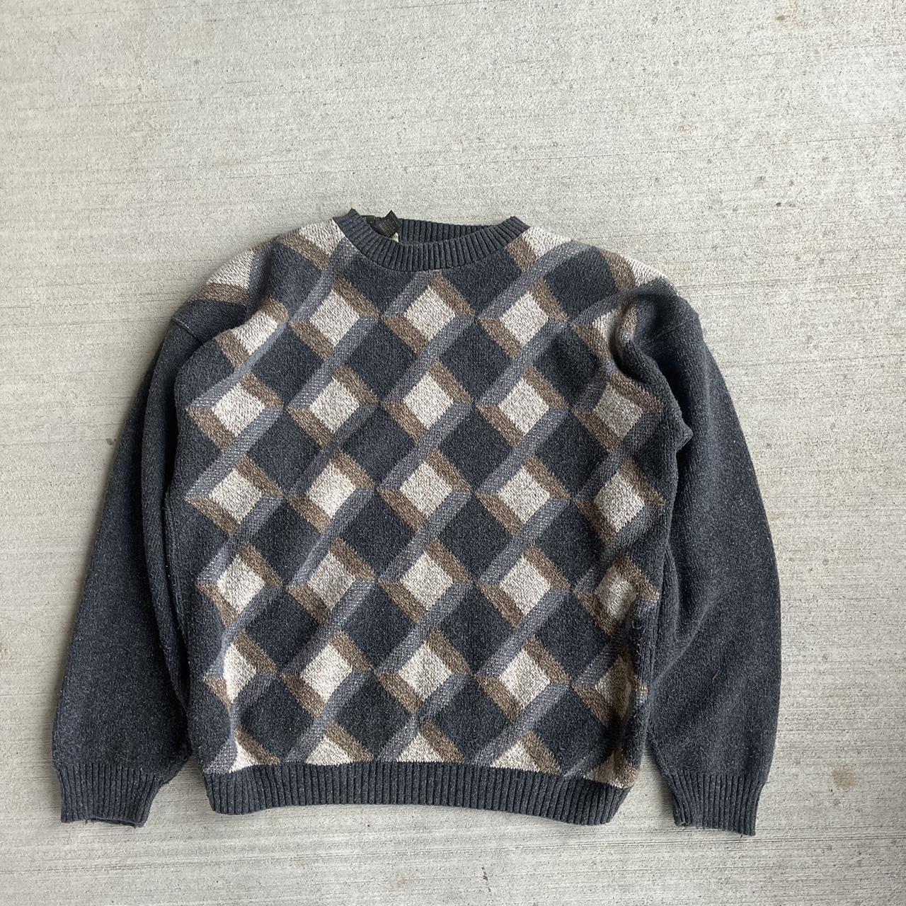 90s patterned liberty sweater knit Size large made... - Depop