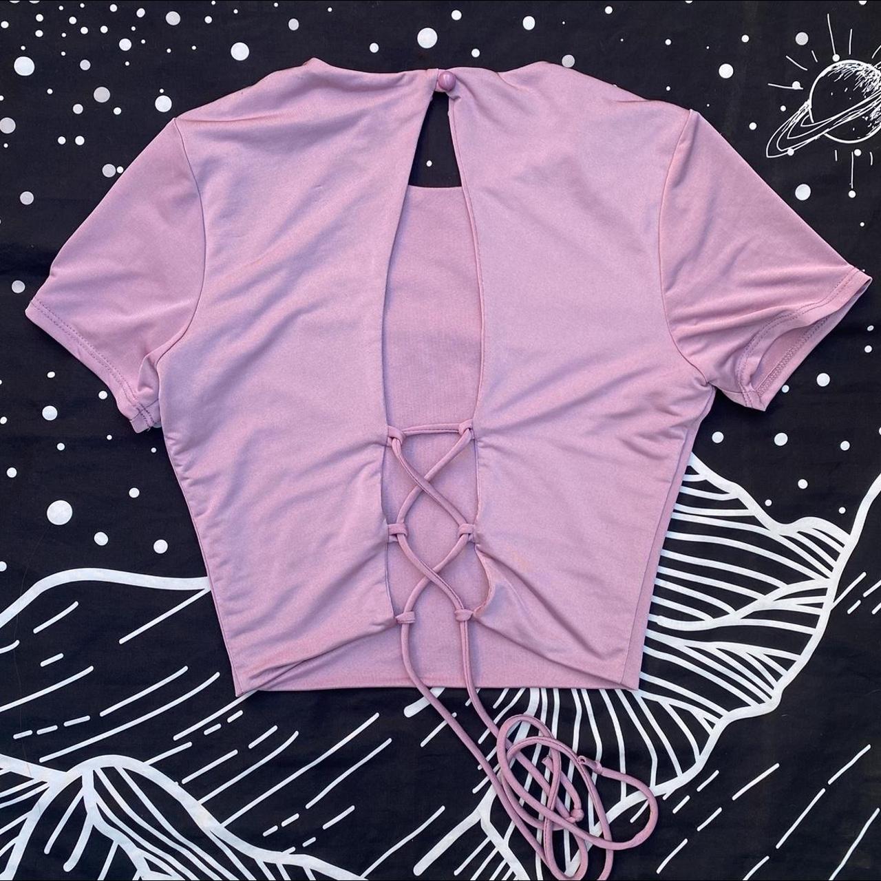 Purple cropped short sleeve - the cutest silky... - Depop