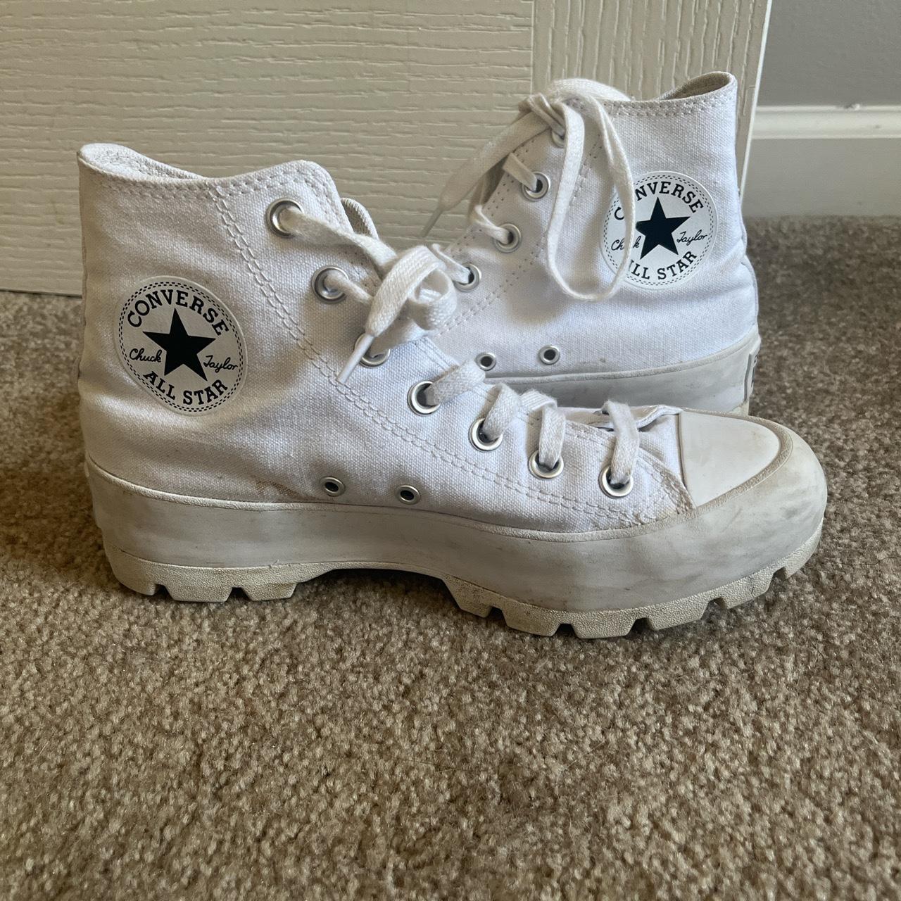 White Lugged Women’s Converse size 7.5 - Depop