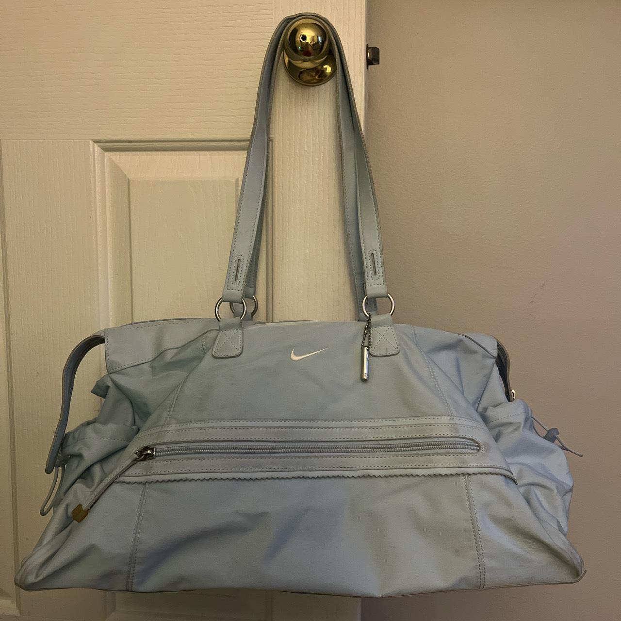 Baby Blue/ Light Blue Nike duffle gym bag. Not brand... - Depop