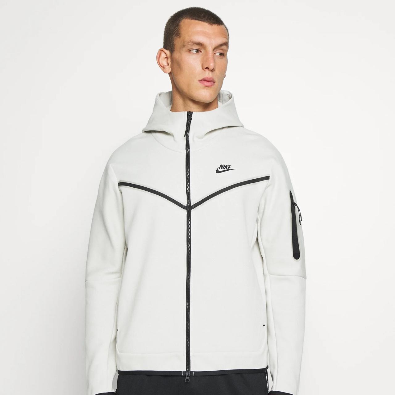 Nike Tech Fleece Hoodie Mens Extra Large White/Light... - Depop