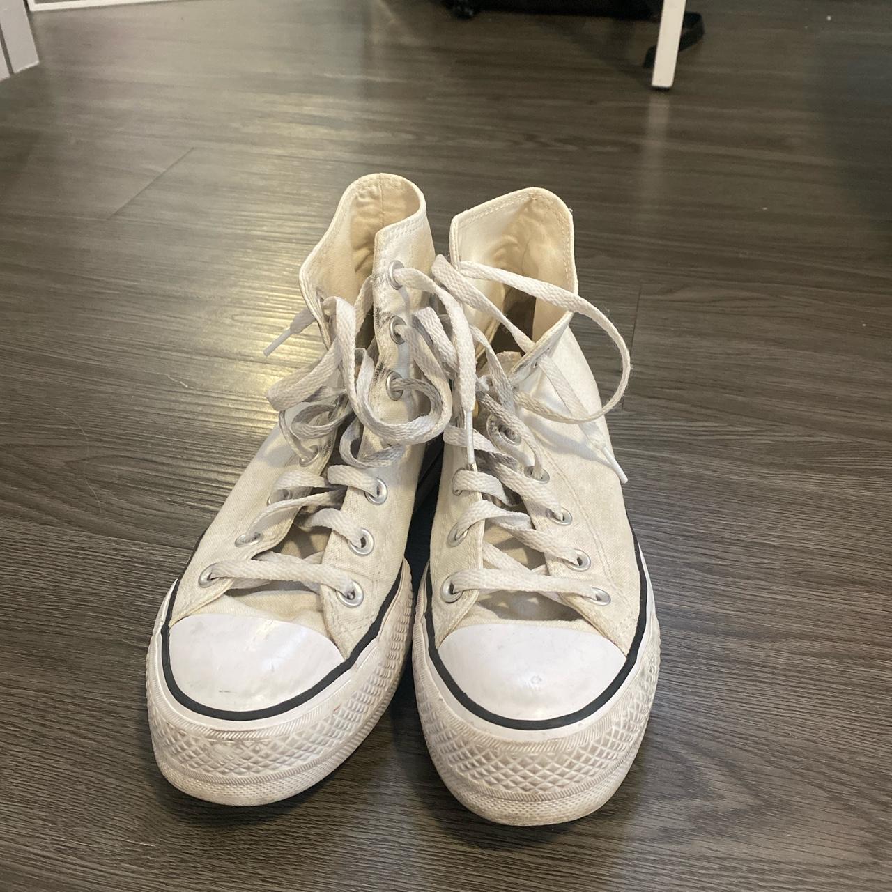 White platform converse -very comfortable -slightly... - Depop