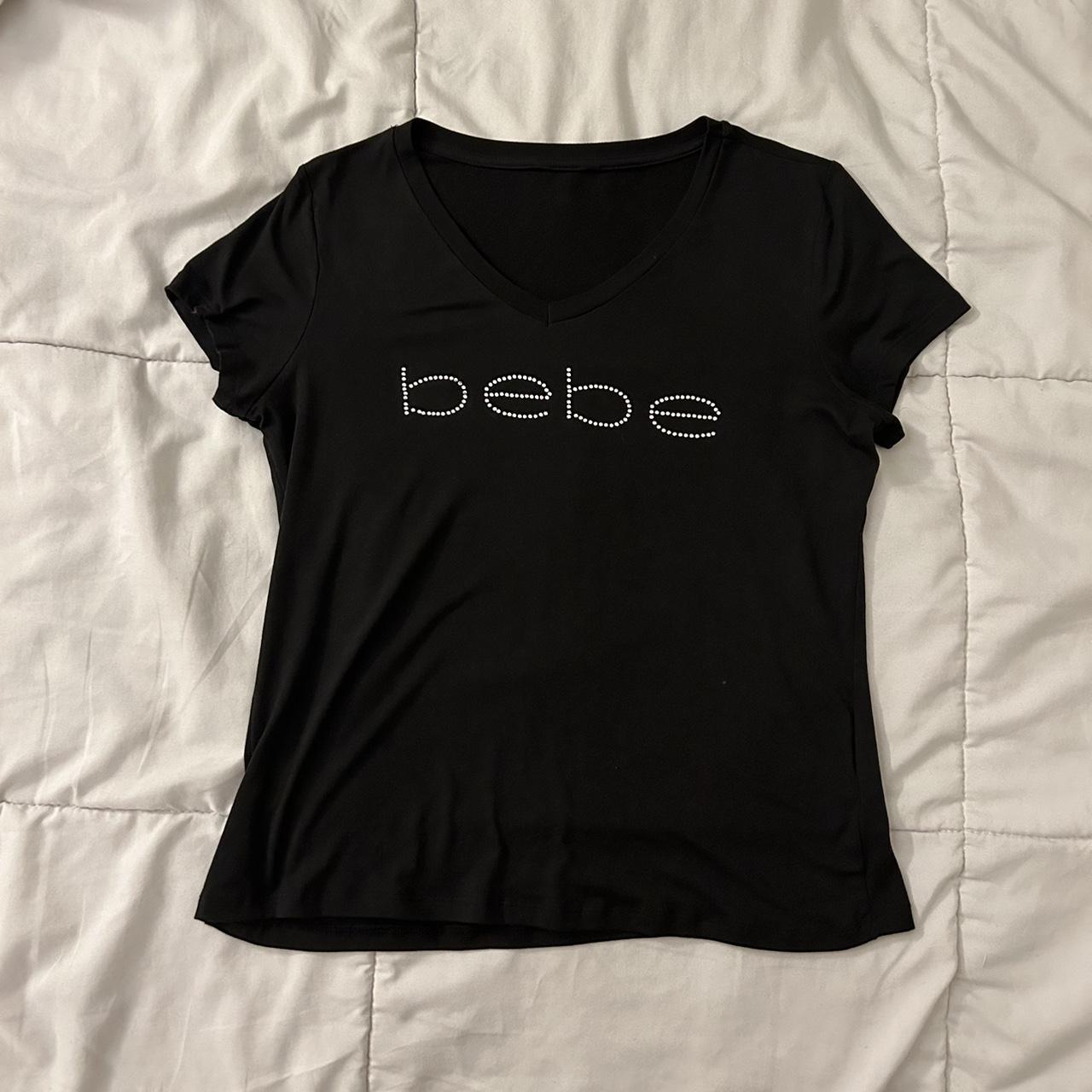 black bebe shirt #bebe #mcbling #y2k #shirt #black - Depop
