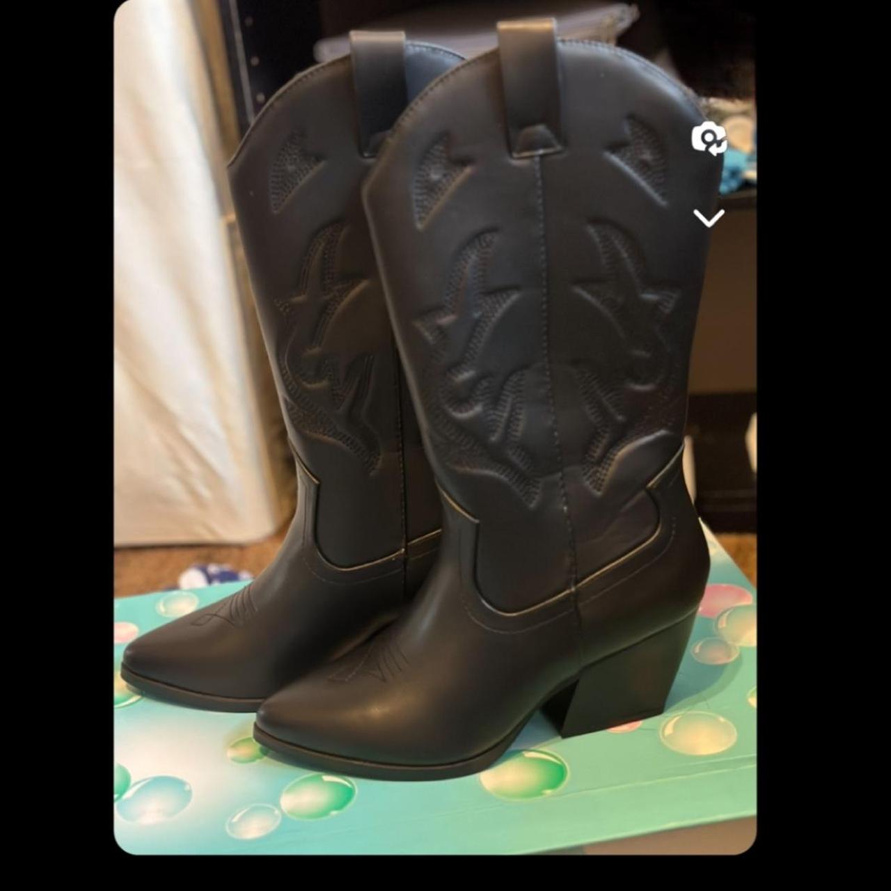 Tillys Black cowboy boots Never worn Great condition - Depop
