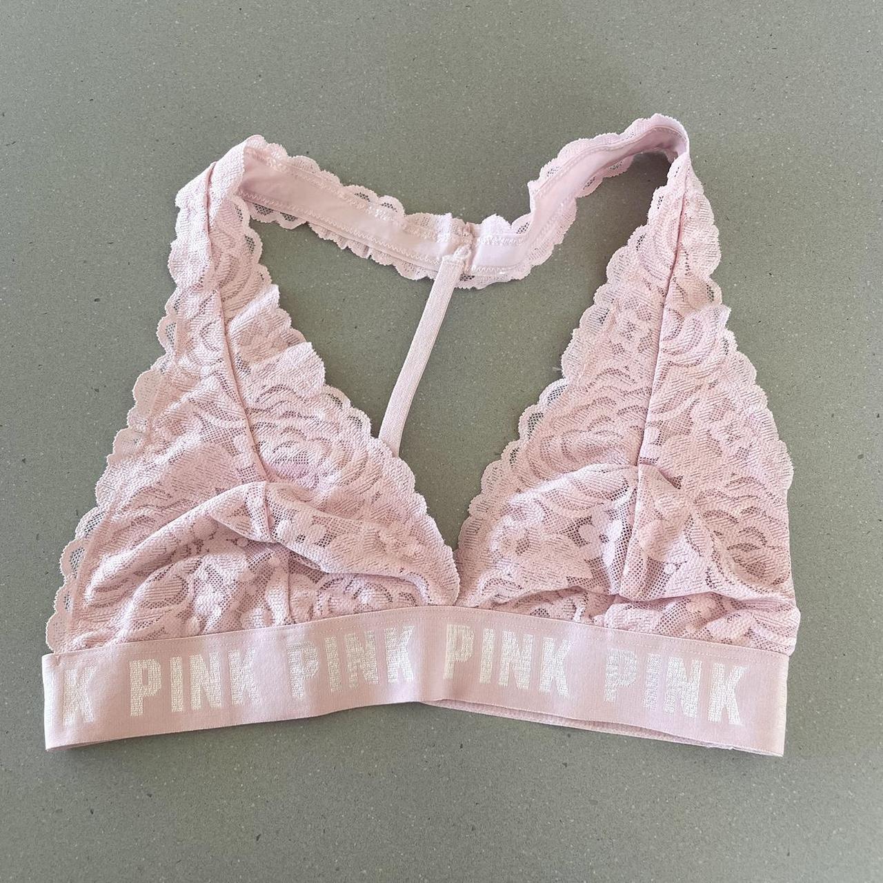 Victorias Secret Pink Lace Bralette Size Depop