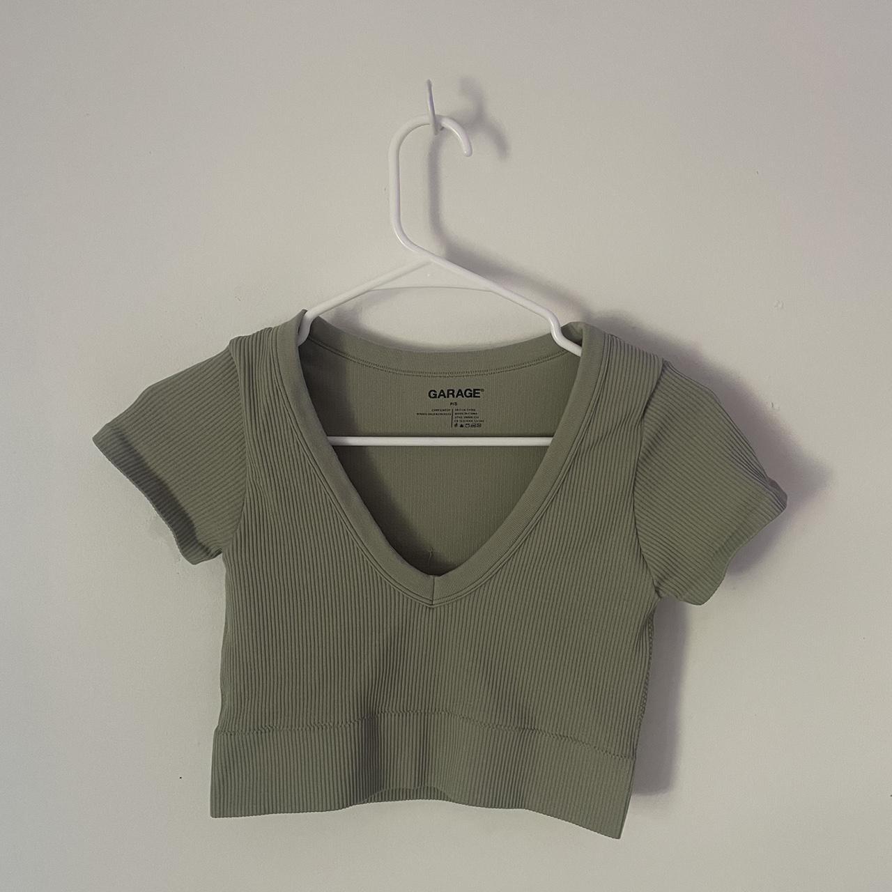 Garage Women's Green Crop-top | Depop