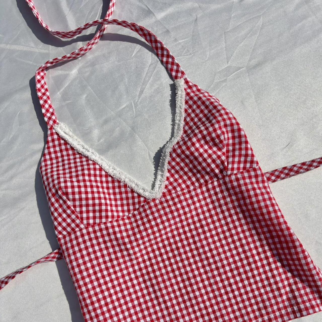 edikted red gingham halter top 💌size small 💌worn... - Depop