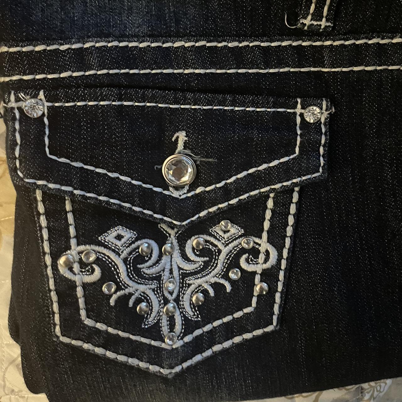 Y2k bling design jeans #y2k #2000s #bling #bedazzle... - Depop