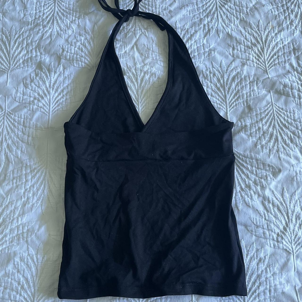 GLASSONS - BLACK LOW BACK HALTER TOP Never Worn -... - Depop
