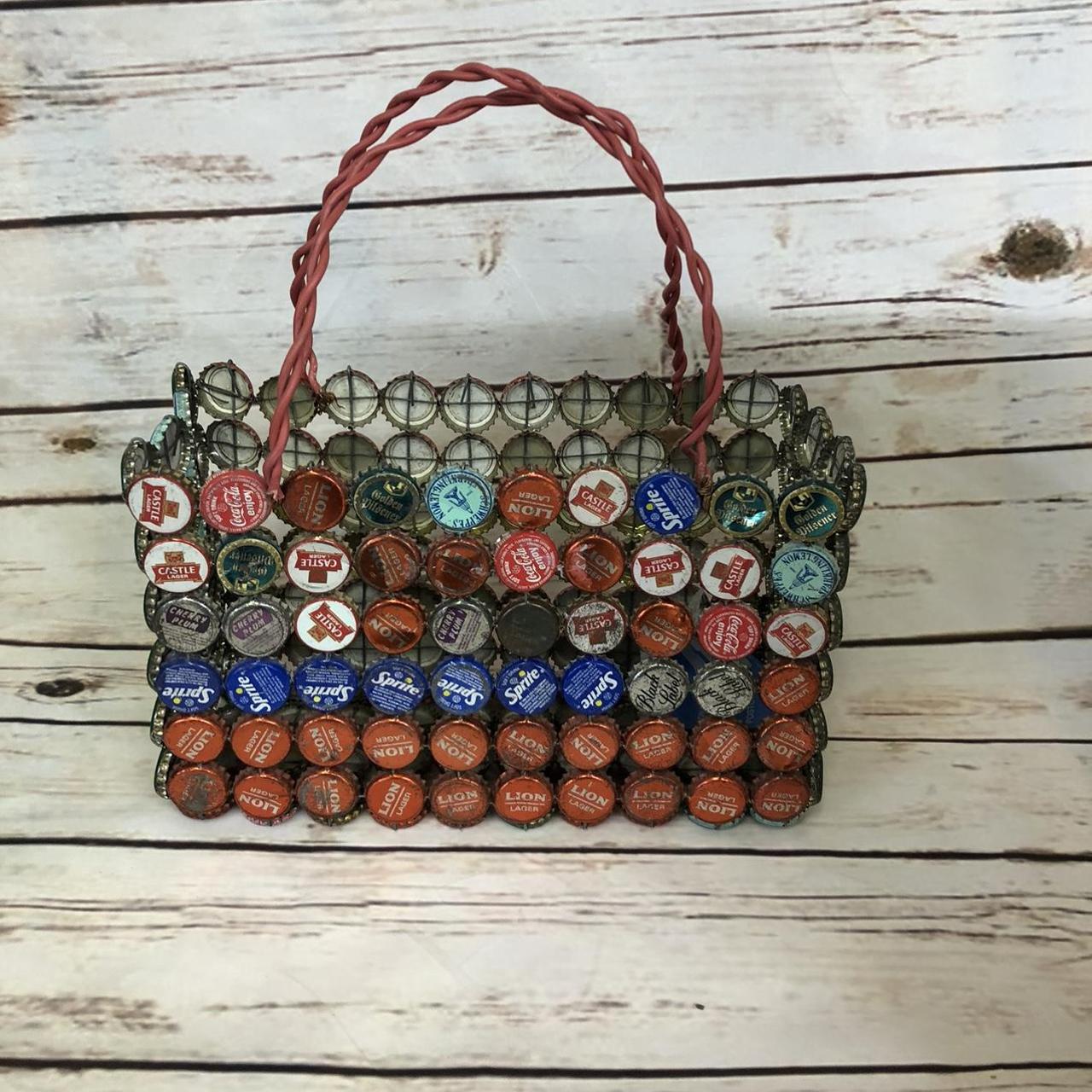 Handmade Wire bag with bottle top decoration Wire... - Depop