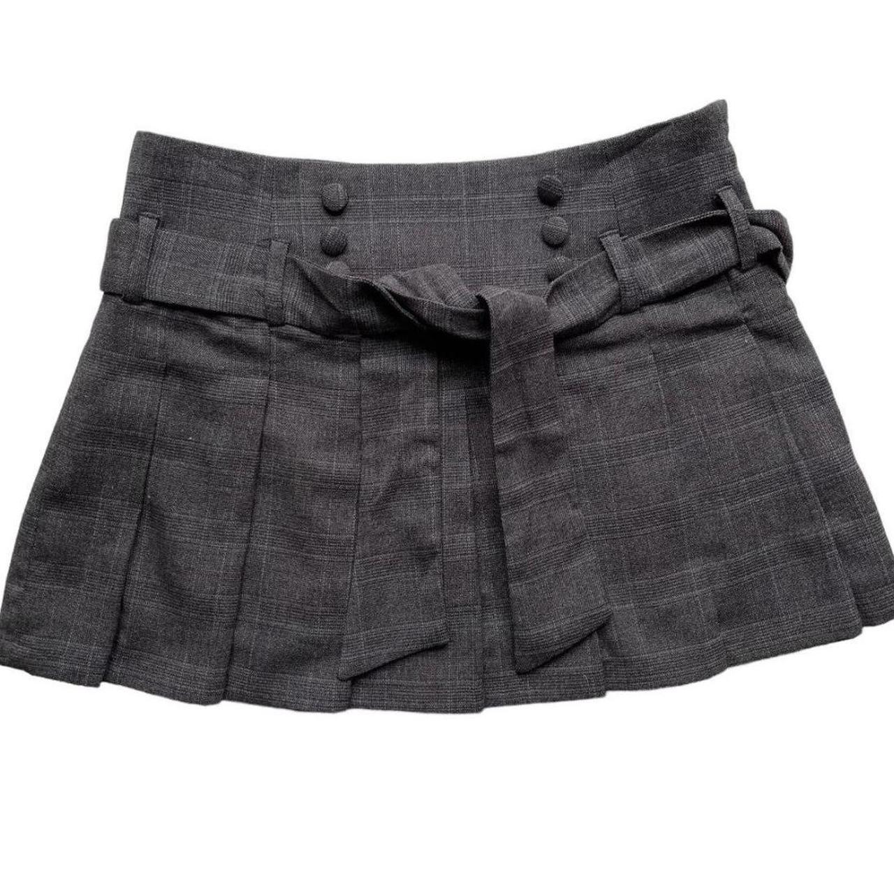 Grey tartan rara mini skirt / kilt with detachable... - Depop