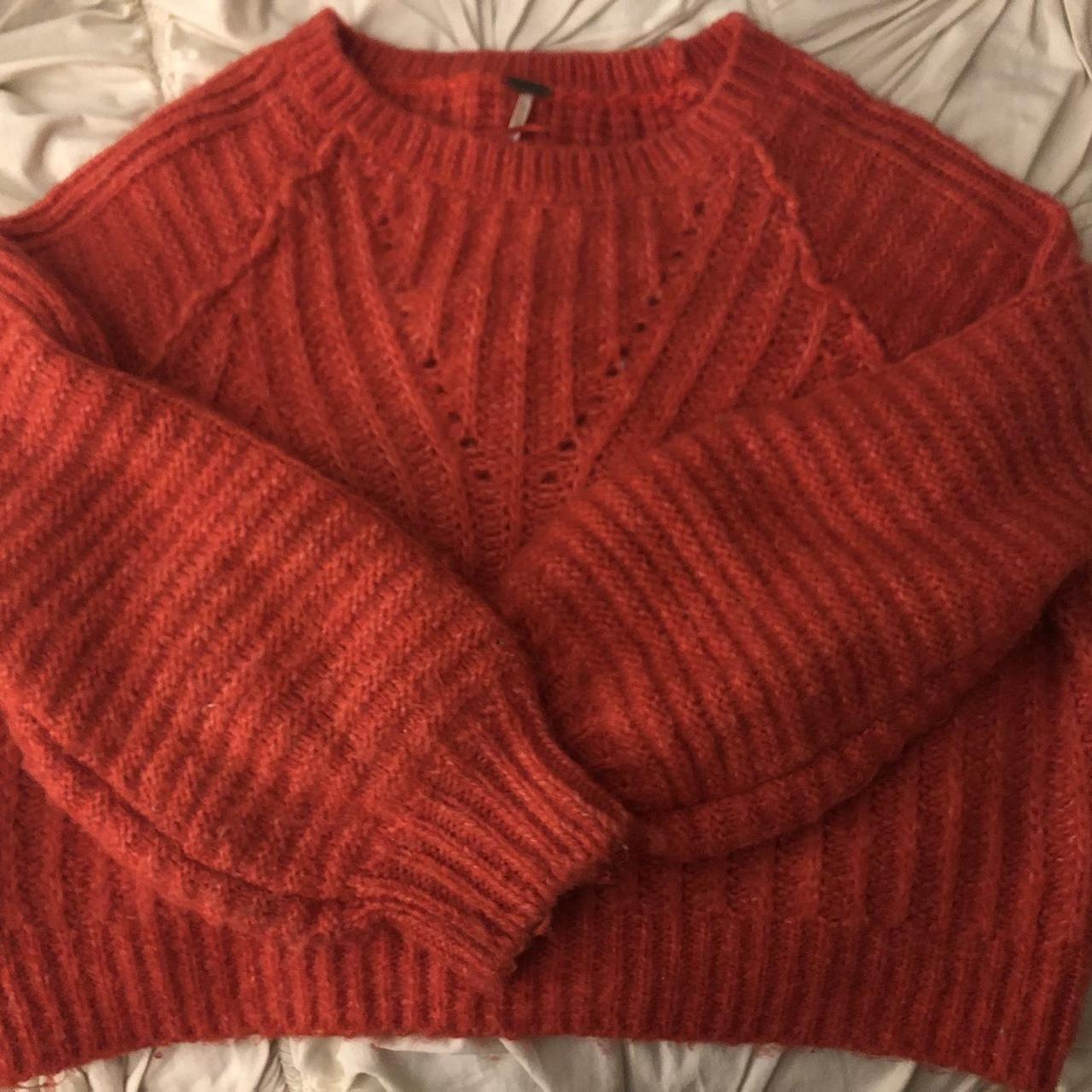 Free People Red Sweater Size Medium - Depop