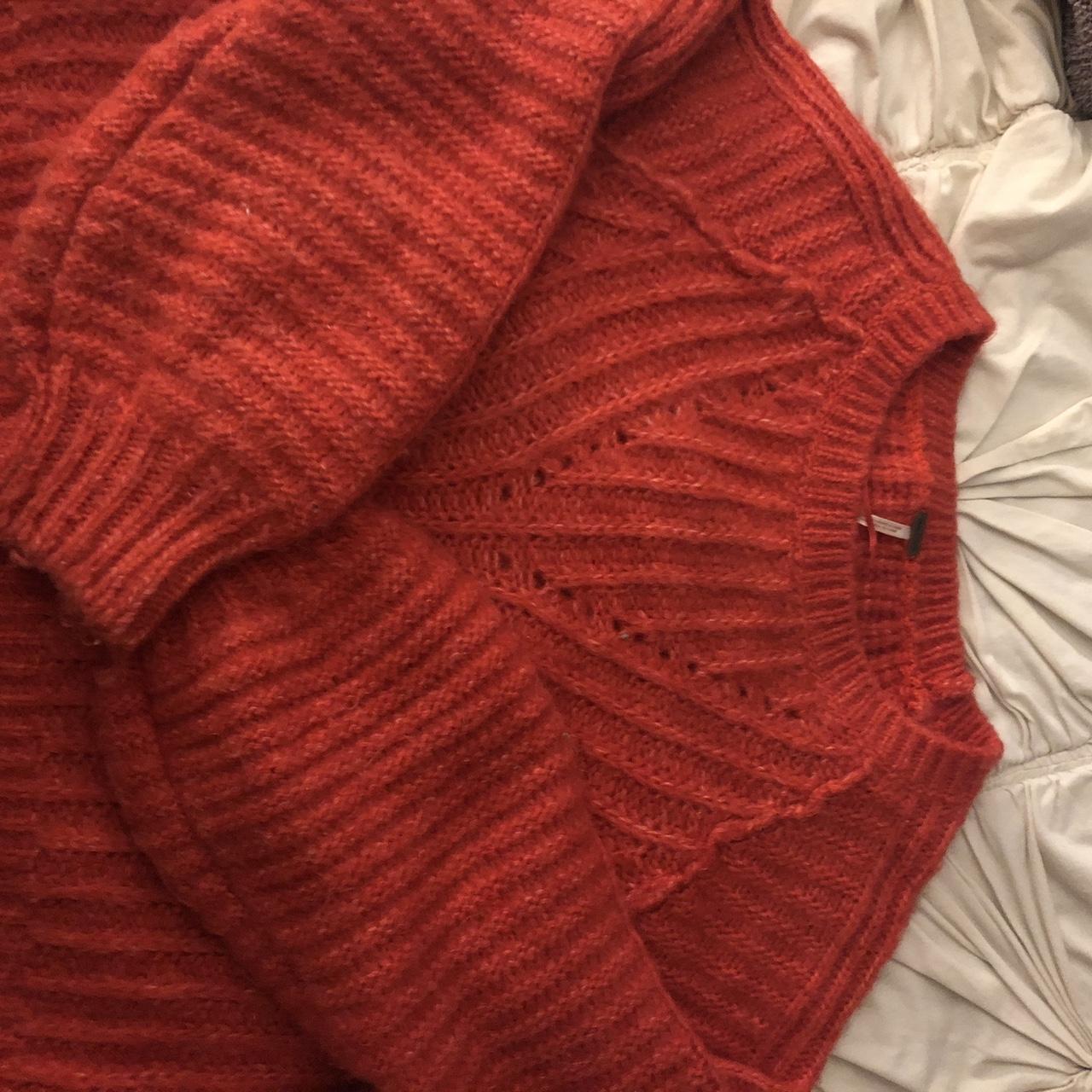 Free People Red Sweater Size Medium - Depop