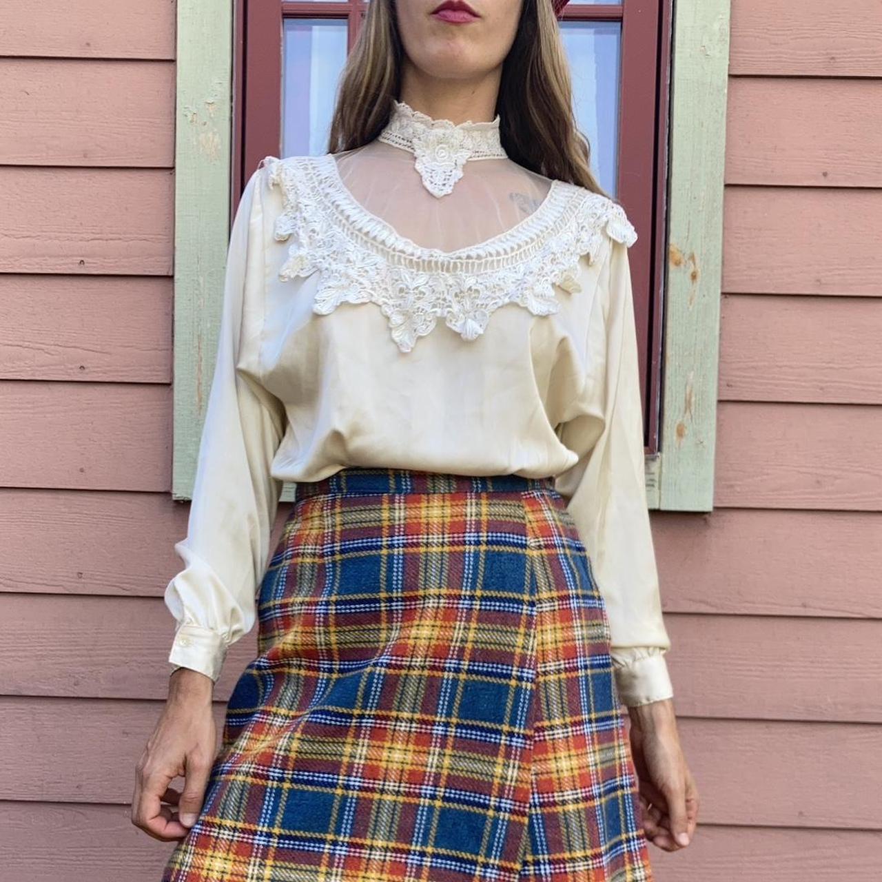 Timeless vintage 1980s Victorian revival blouse with... - Depop