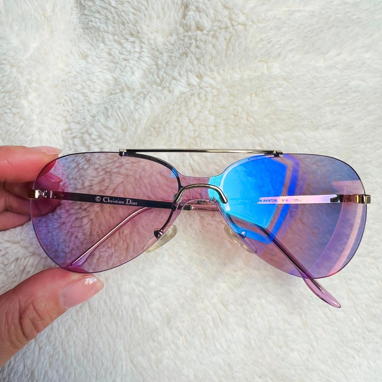 Christian Dior Sunglasses Aviator Rimless Purple Depop