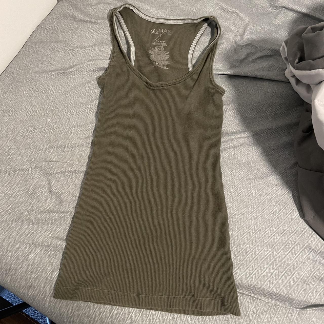 Miley Cyrus Max Azria Olive Green Wife Beater #tank... - Depop