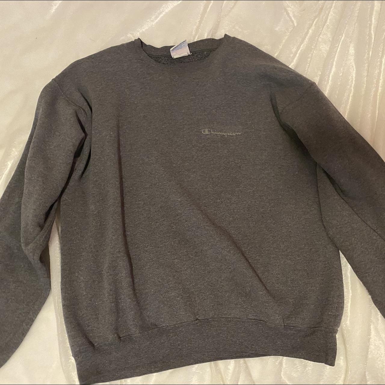 Champion grey crew neck sweater size large 🌷 • worn... - Depop
