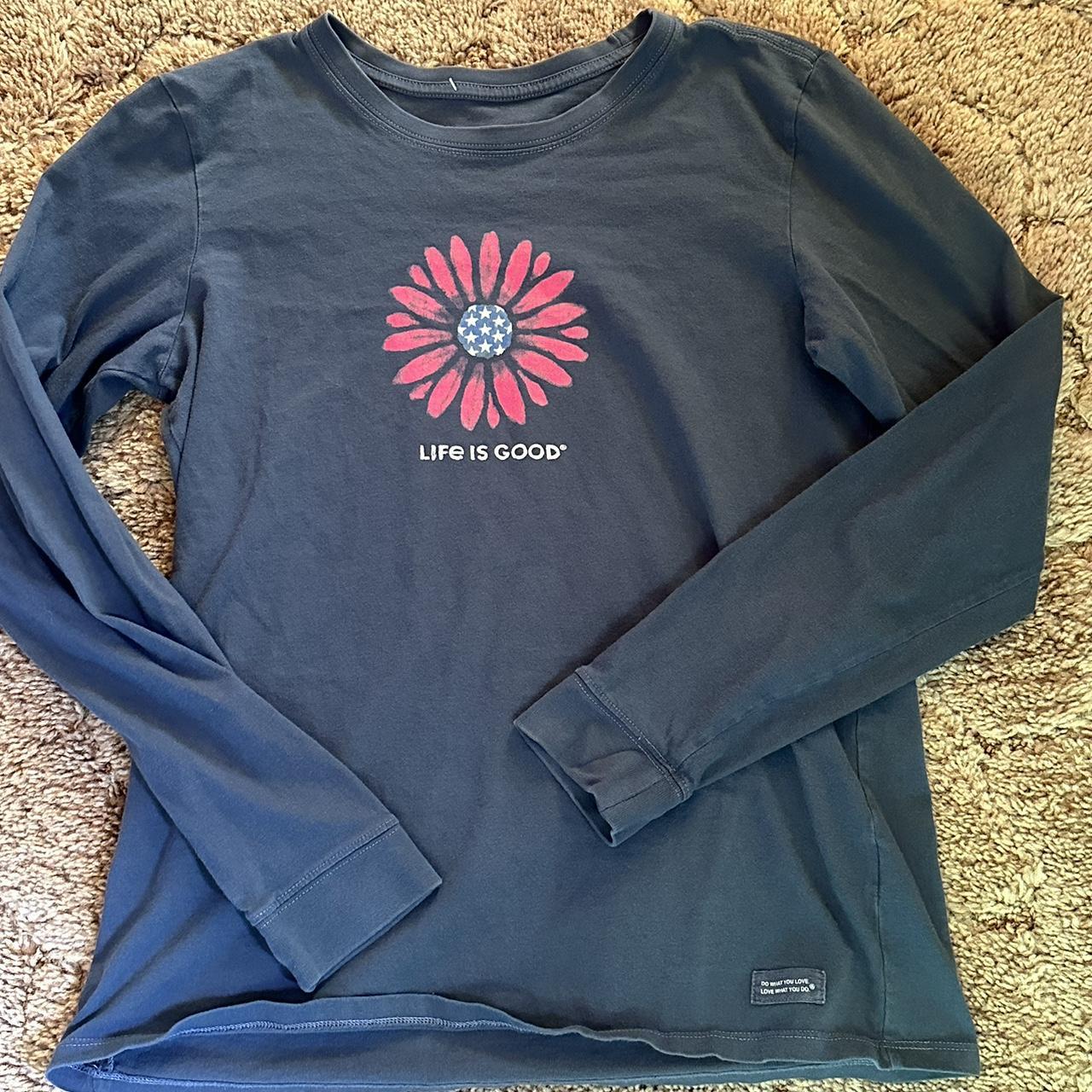 life is good flower long sleeve - Depop