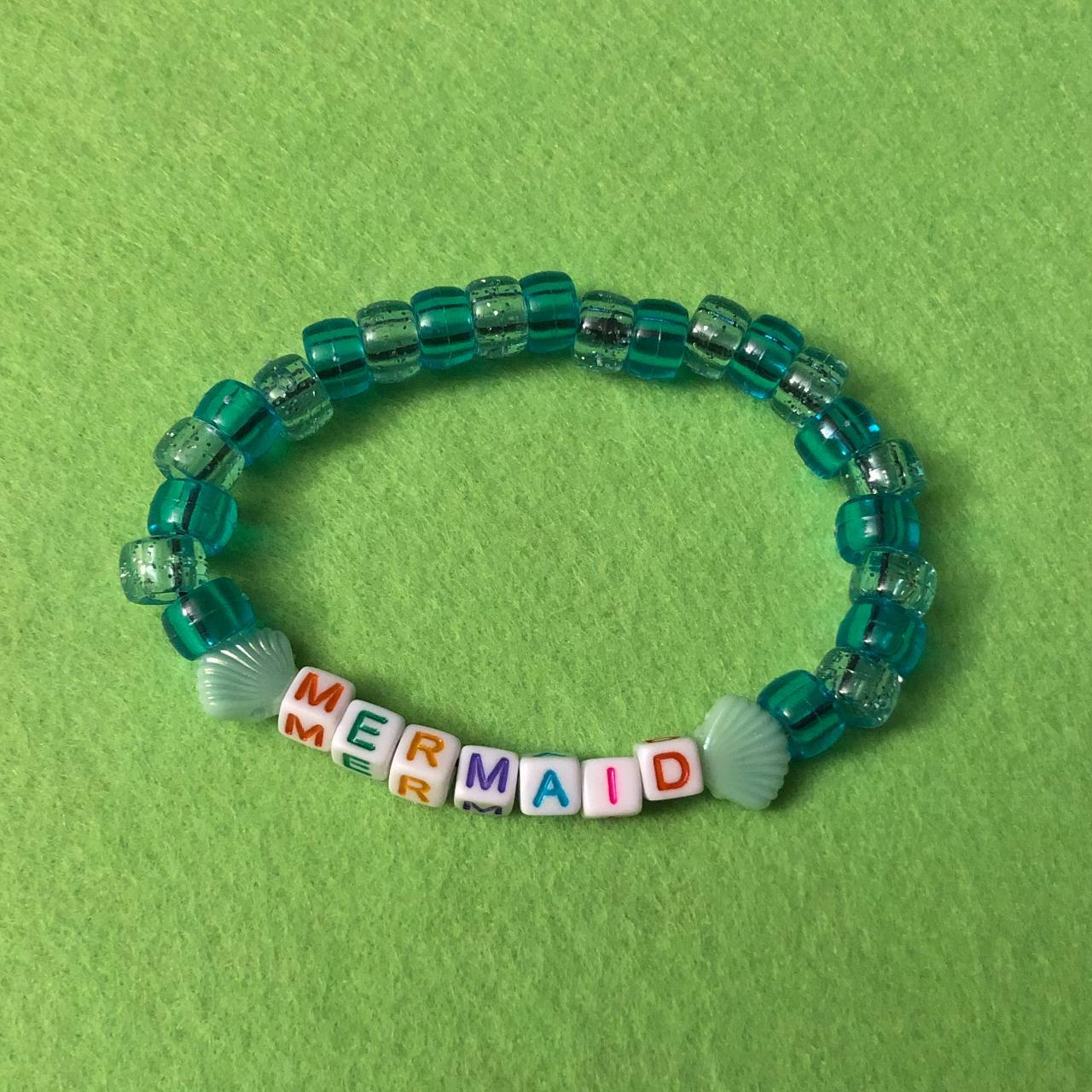 "Mermaid" Blue and Green Seashell Kandi... - Depop