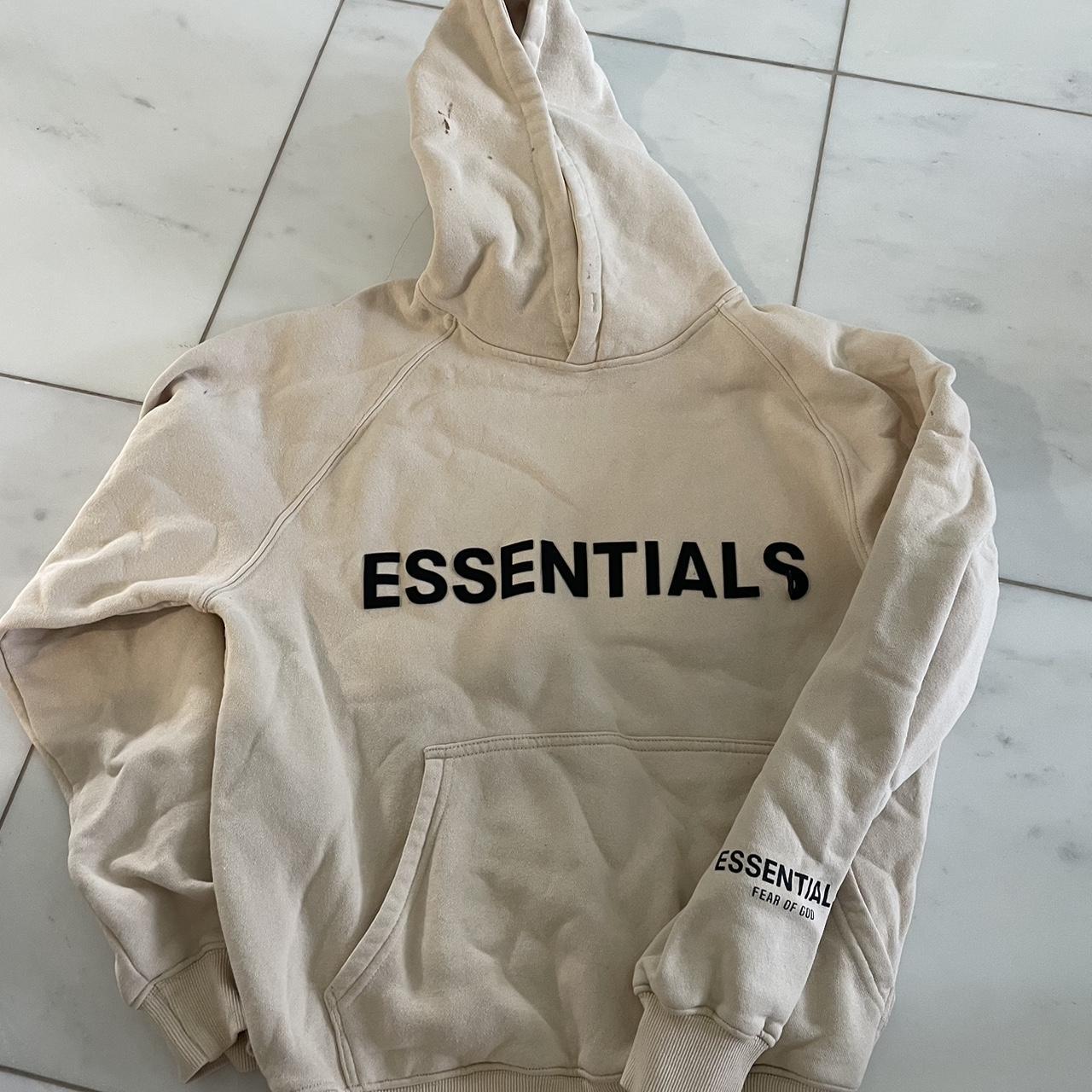 Essentials Women's Tan Hoodie | Depop