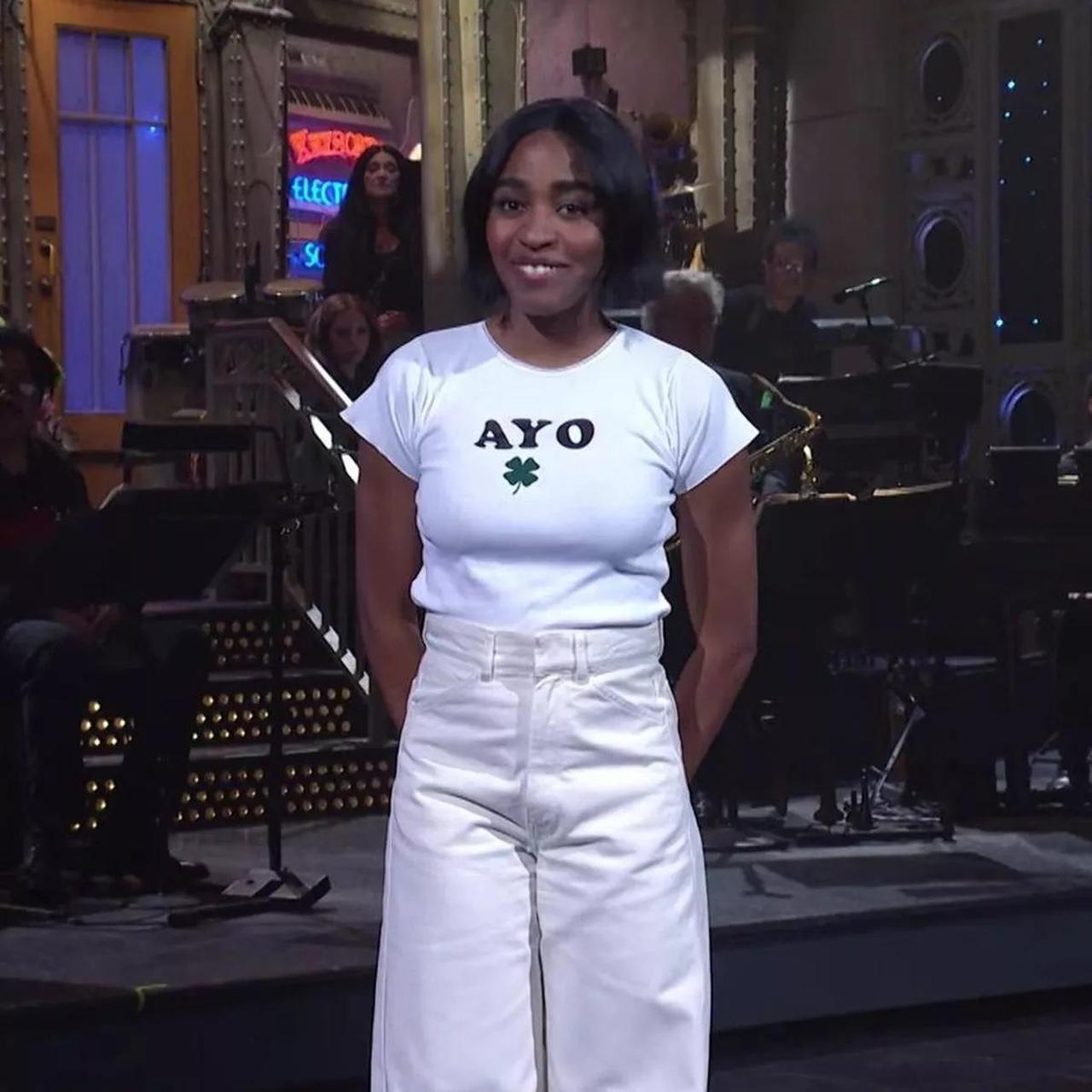 ayo shirt as showcased on saturday night live... - Depop