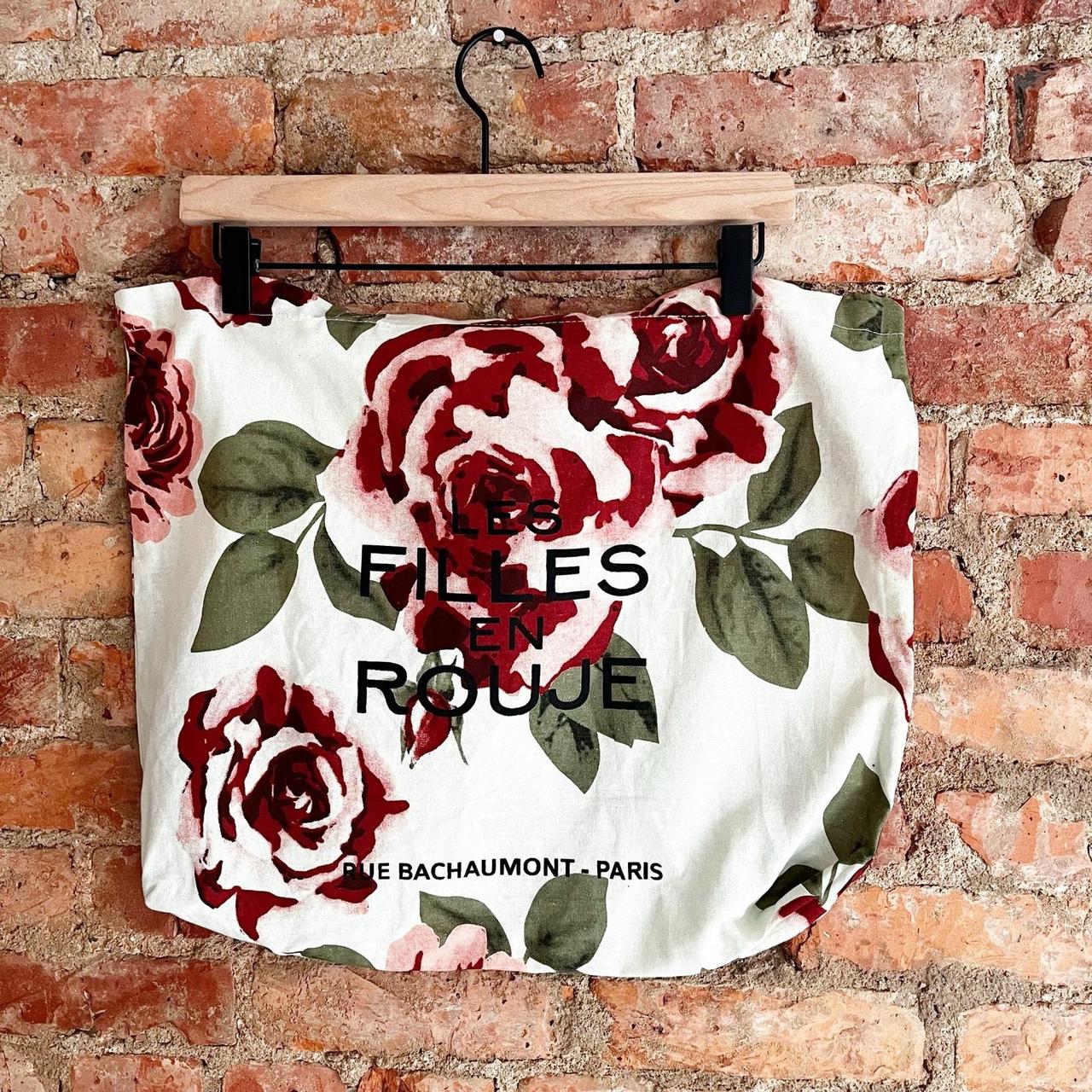 Rouje Paris Tote Bag - Bold roses floral print on... - Depop