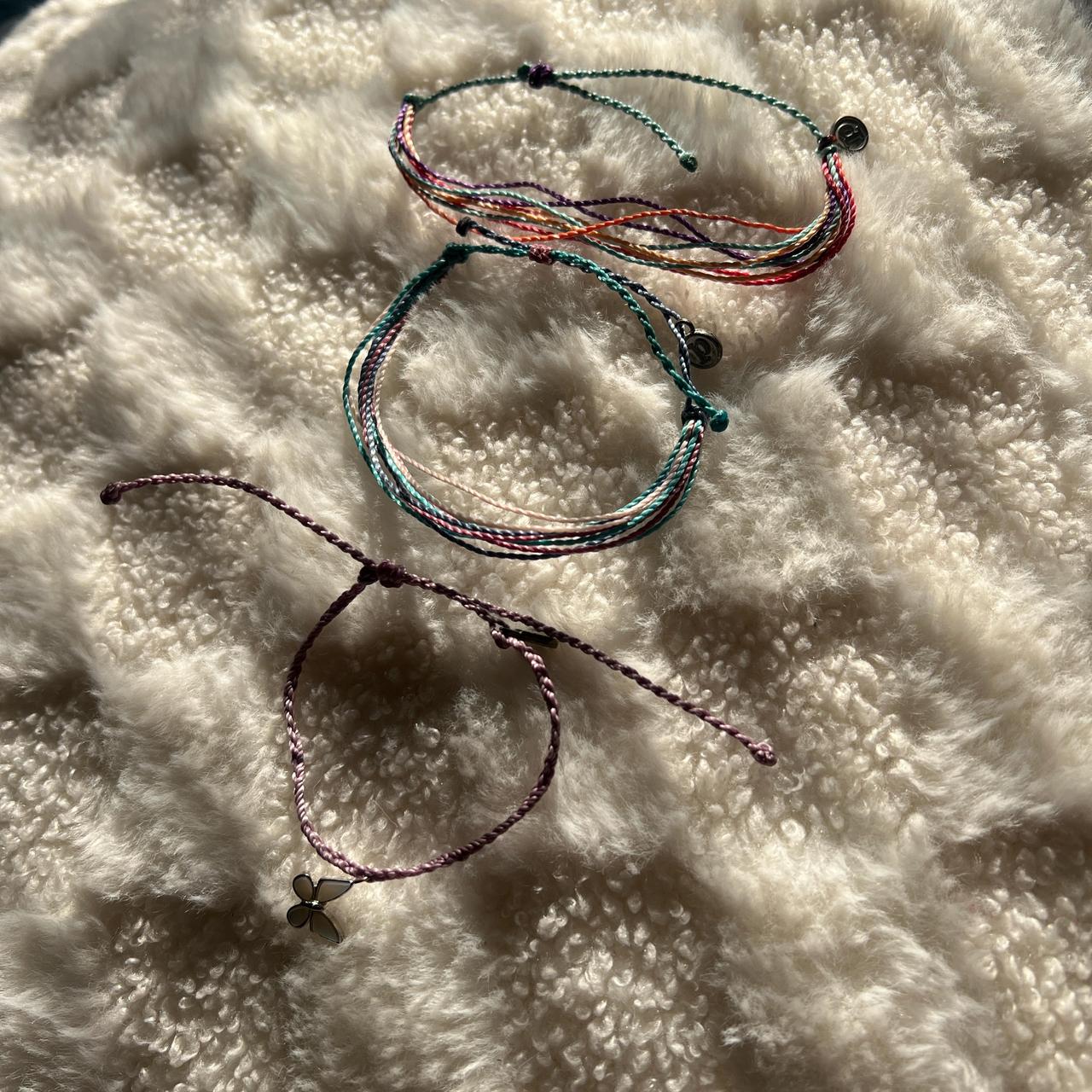 PURA VIDA set of 3 string bracelets adjustable... - Depop