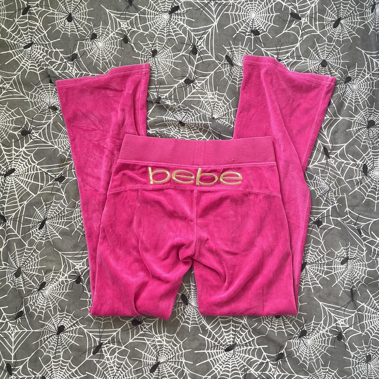 vintage bebe lowrise velour sweatpants... - Depop