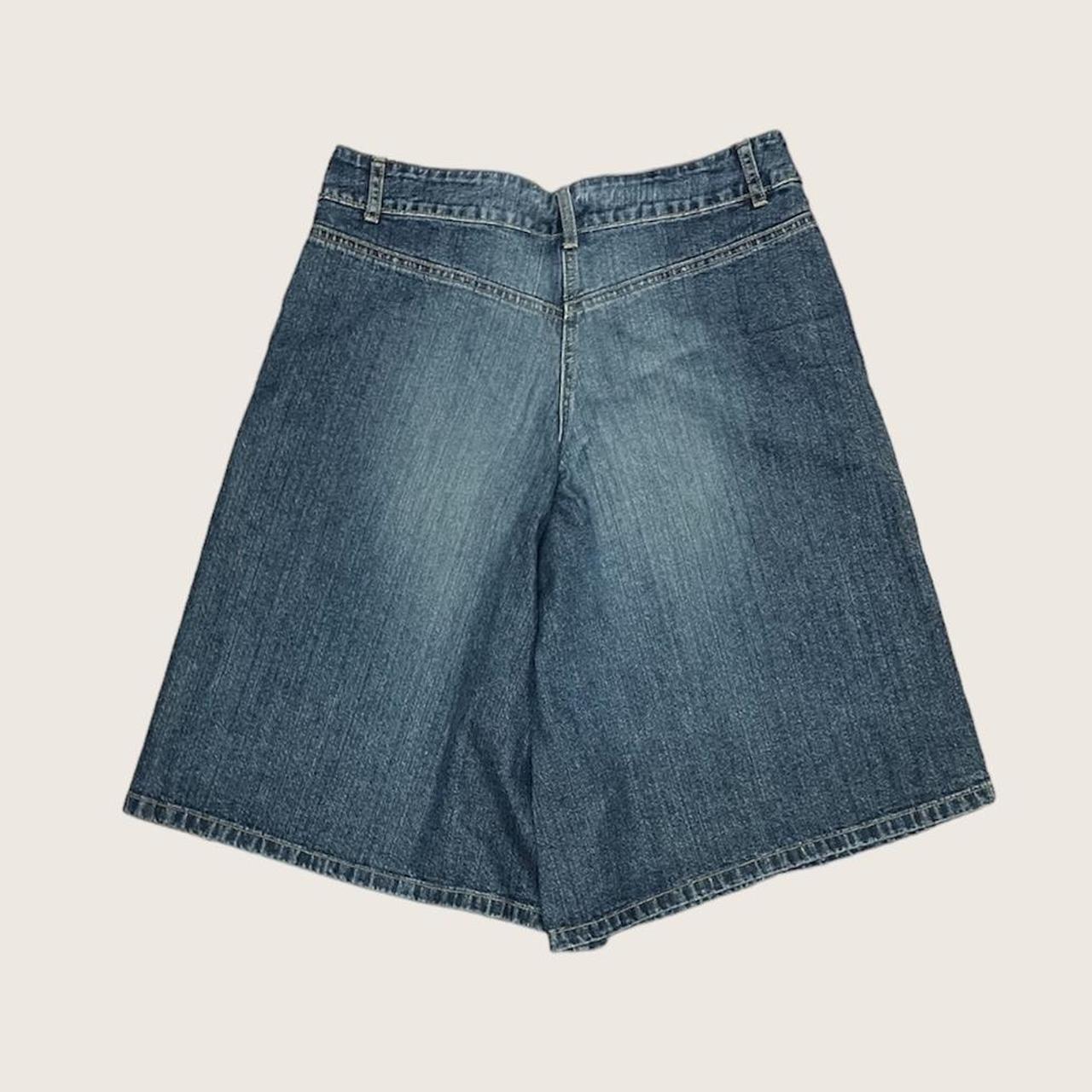 Y2K high waisted denim jorts Flared denim shorts... - Depop