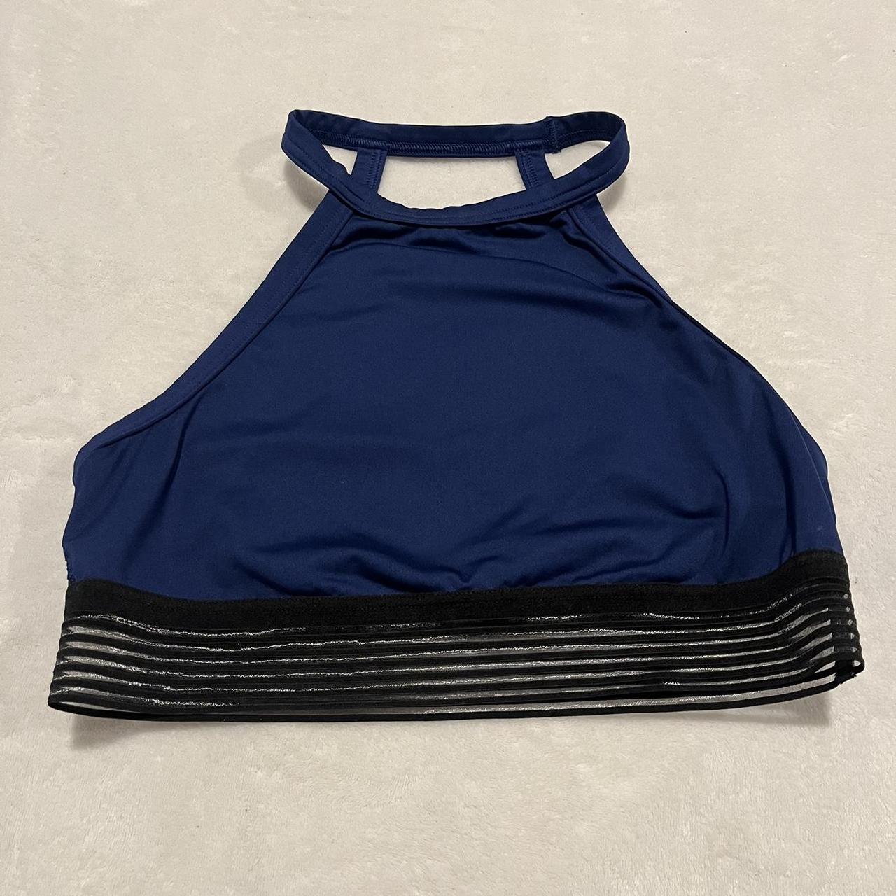 Victoria Secret Blue high neck halter sports... - Depop