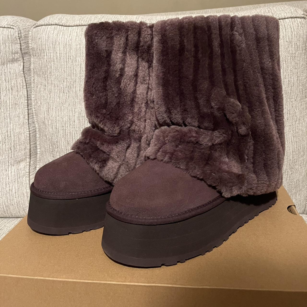 UGG Classic Short Sherpa Corduroy Suede & Leather... - Depop