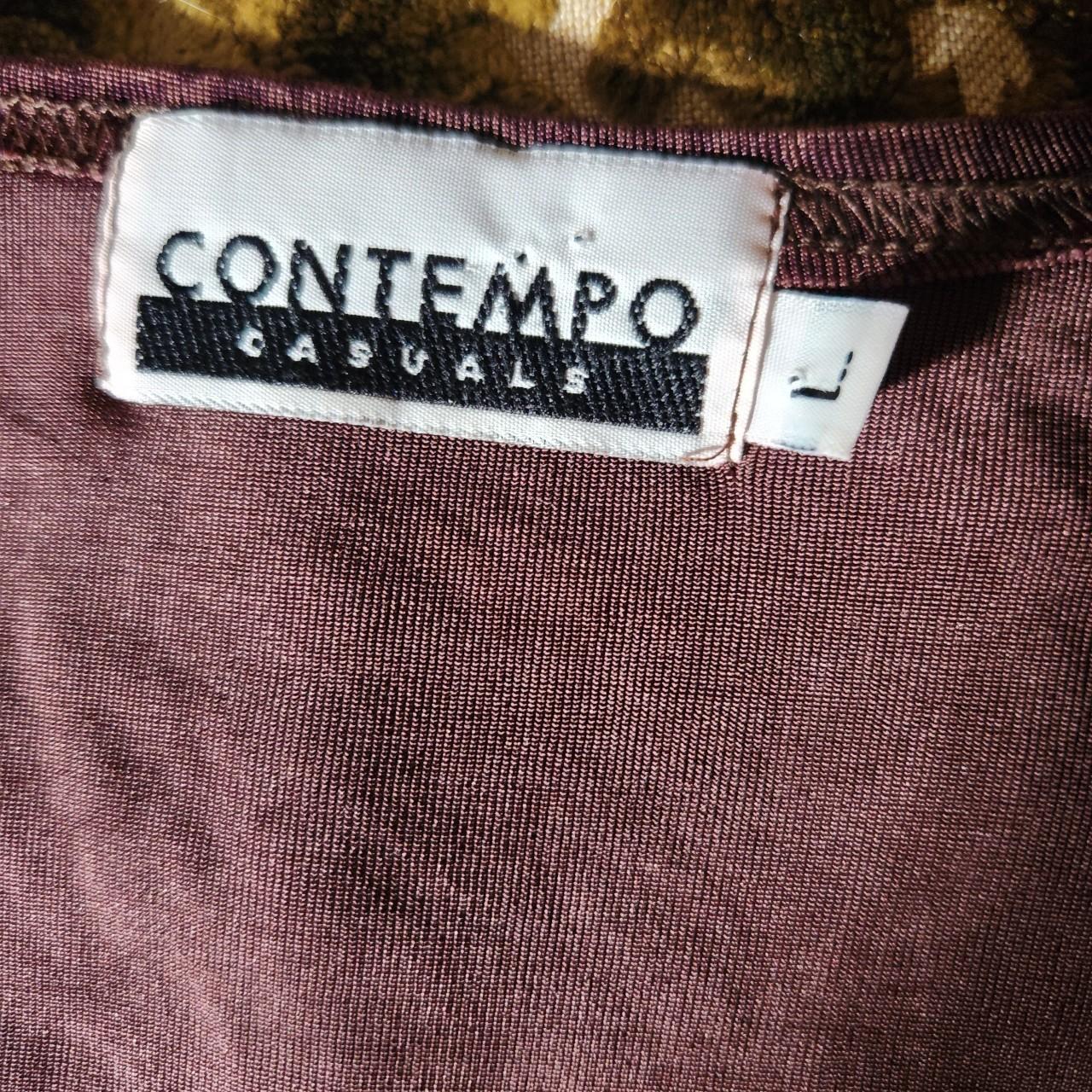 Contempo Casuals Women's Brown and Burgundy Blouse | Depop