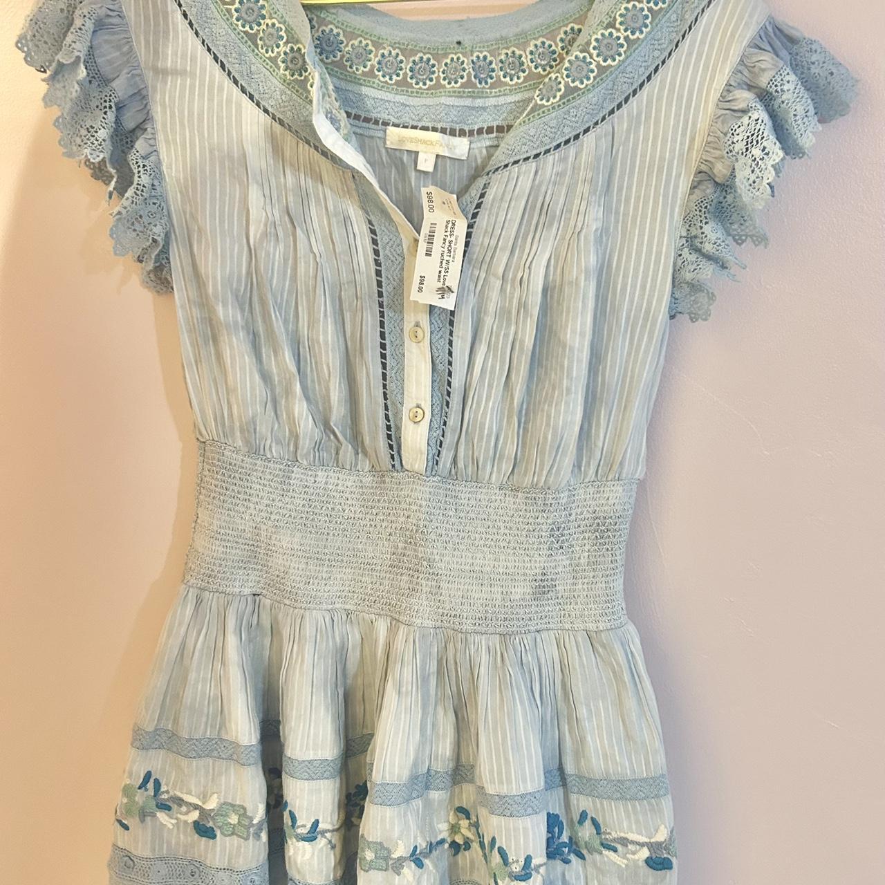 loveshack fancy blue and white pattern fits size 4ish - Depop