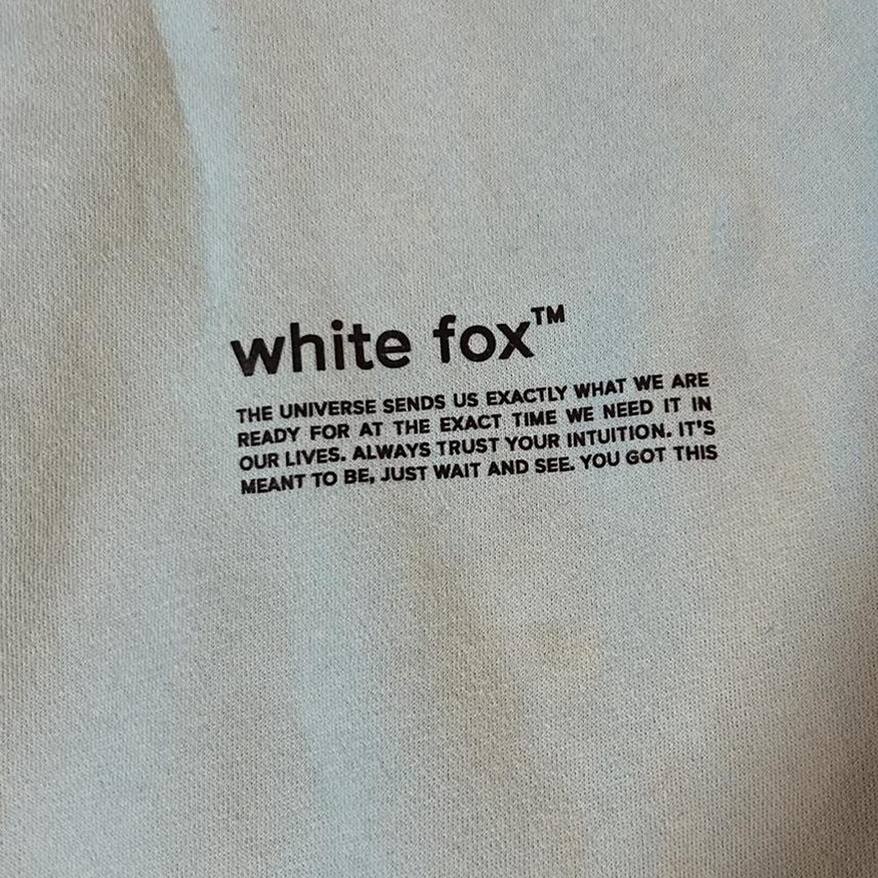 white fox she's a baddie hoodie arctic blue size... - Depop