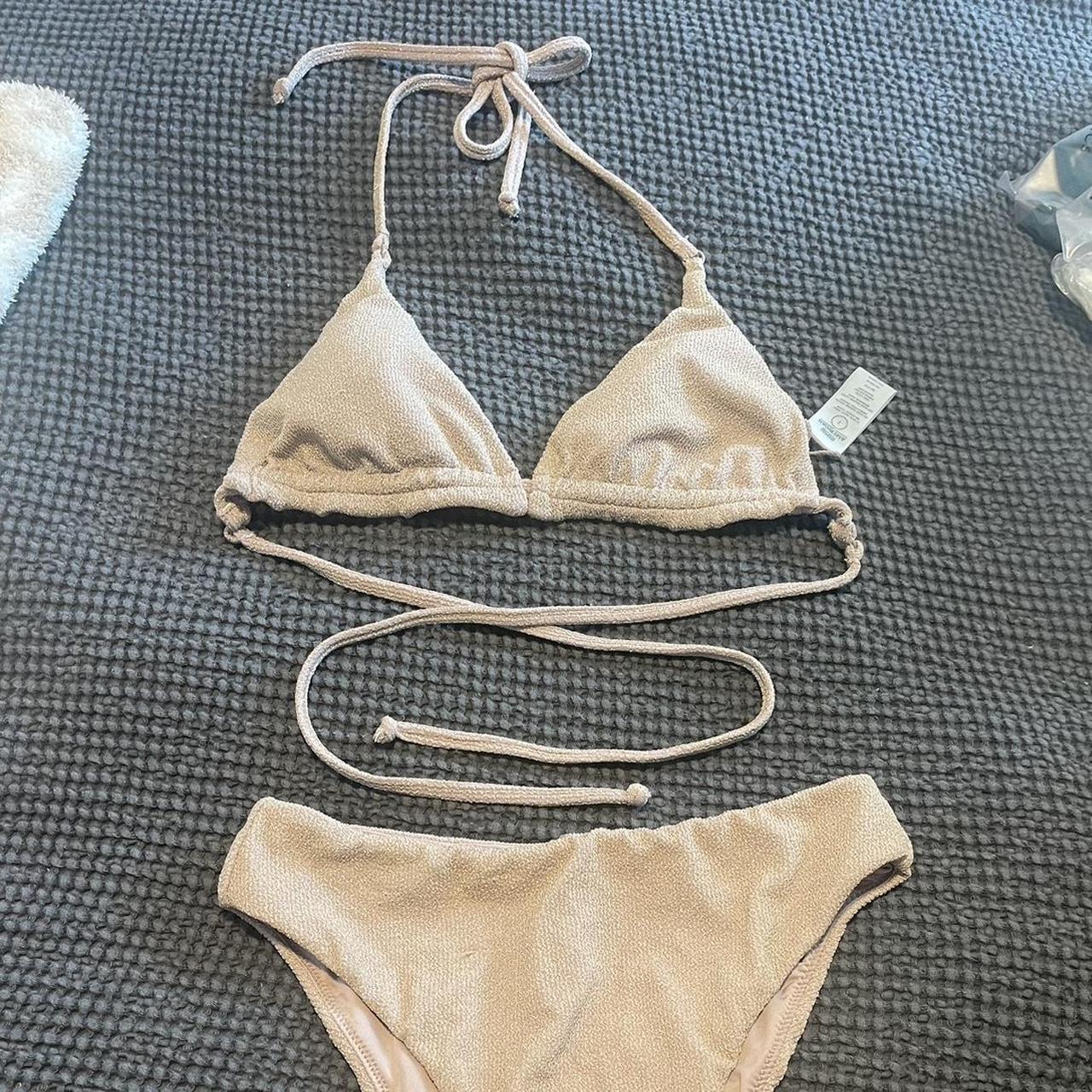 Good American gold shimmer bathing suit Worn once!... - Depop