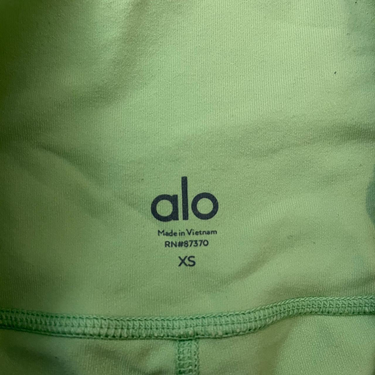 Alo Yoga Green Biker short set Top S Shorts... - Depop