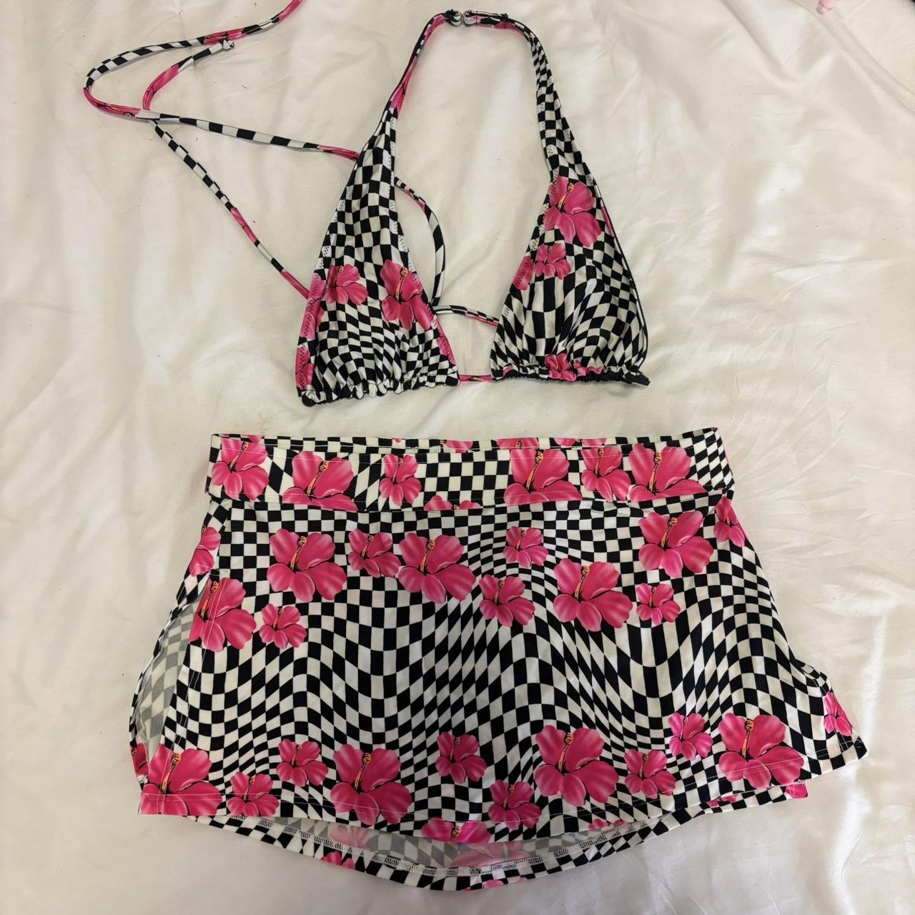 frankies bikinis skirt and top set low rise swim... - Depop