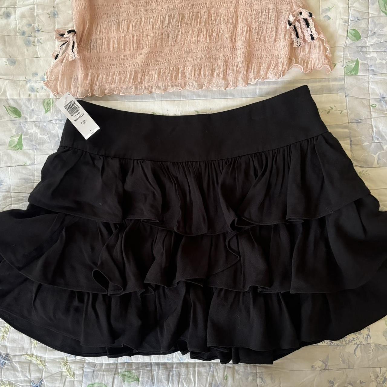 cute black ruffle tiered skirt from aritzia (sunday... - Depop