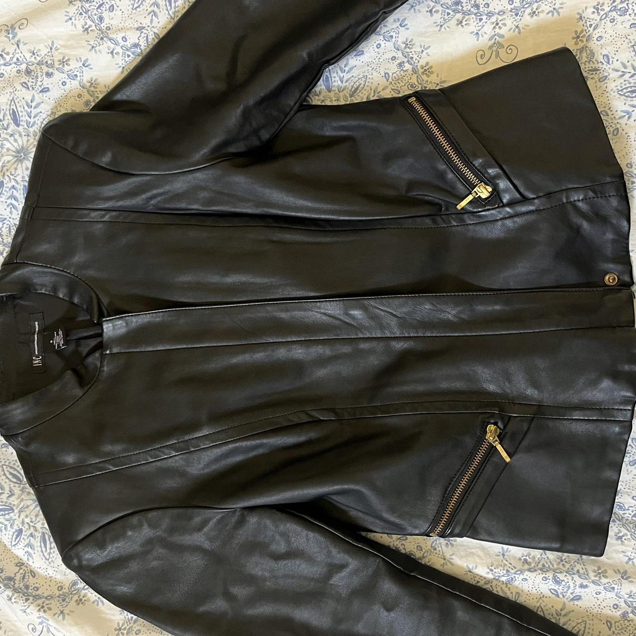 INC leather jacket in good condition, but used... - Depop