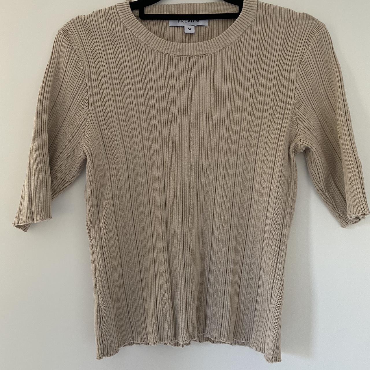 CREAM RIBBED KNIT TOP Gorgeous comfy ribbed knit... - Depop