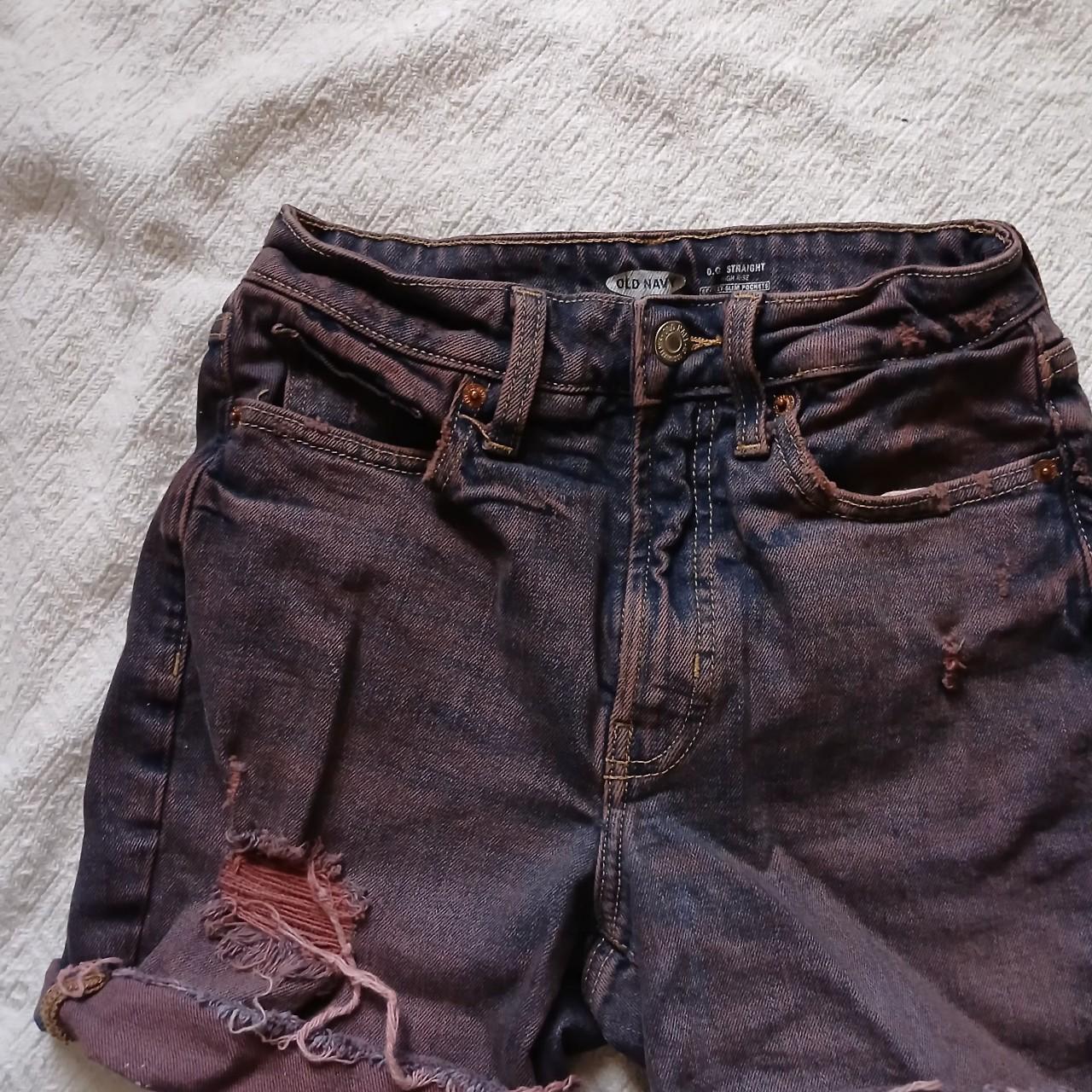 old navy straight high-waisted pinkish purple jorts... | Depop