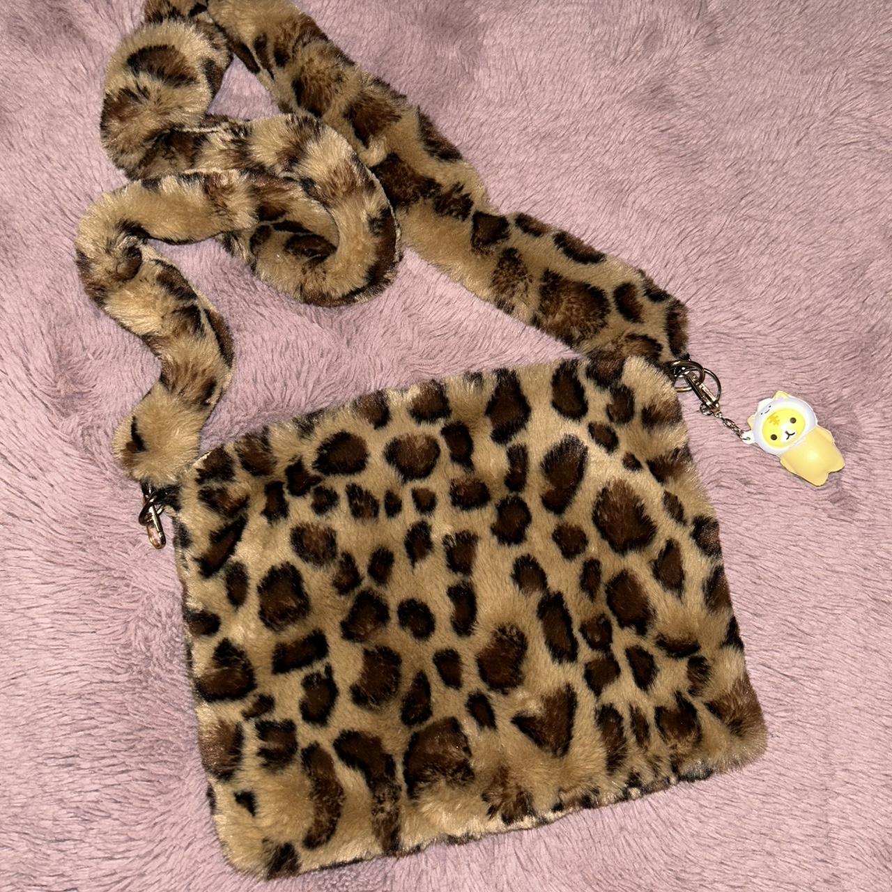 Fluffy Leopard Print Crossbody Bag Super insane... - Depop